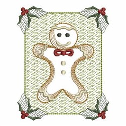 Gingerbread Card Embroidery Design | EmbroideryDesigns.com
