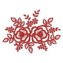 Redwork Flowers Embroidery Design | EmbroideryDesigns.com