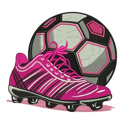 Soccer Shoe & Ball Embroidery Design | EmbroideryDesigns.com