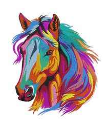 Colorful Horse Embroidery Design | EmbroideryDesigns.com