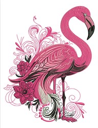 Pink Flamingo Embroidery Design | EmbroideryDesigns.com