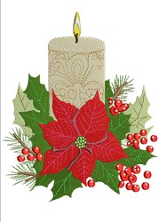 Holiday Candle Embroidery Design | EmbroideryDesigns.com