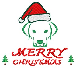 Merry Christmas Dog Embroidery Design | EmbroideryDesigns.com
