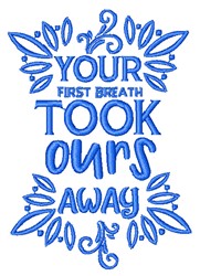Your First Breath Embroidery Design | EmbroideryDesigns.com
