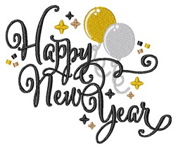 Happy New Year Embroidery Design | EmbroideryDesigns.com