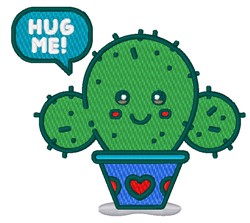 Hug Me Cactus Embroidery Design | EmbroideryDesigns.com