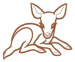 Fawn Outline Embroidery Design | EmbroideryDesigns.com