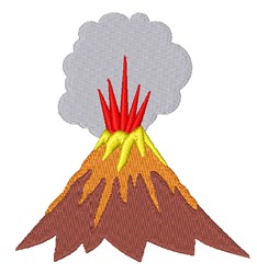 Exploding Volcano Embroidery Design | EmbroideryDesigns.com