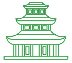 Pagoda Outline Embroidery Design | EmbroideryDesigns.com