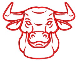 Bull Head Embroidery Design | EmbroideryDesigns.com