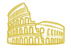 Coliseum Outline Embroidery Design | EmbroideryDesigns.com