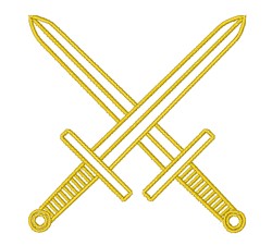 Crossed Long Swords Outline Embroidery Design | EmbroideryDesigns.com