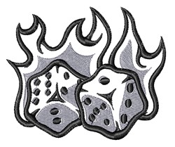 Flaming Dice Embroidery Design | EmbroideryDesigns.com