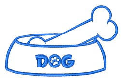 Dog Bowl Outline Embroidery Design | EmbroideryDesigns.com