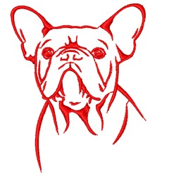 Frenchie Face Embroidery Design | EmbroideryDesigns.com