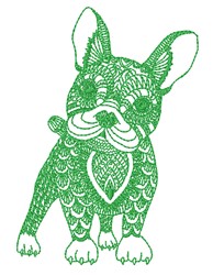 Line Art Frenchie Embroidery Design | EmbroideryDesigns.com