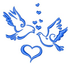 Valentine Doves Embroidery Design | EmbroideryDesigns.com
