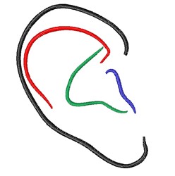 Outline Ear Embroidery Design | EmbroideryDesigns.com