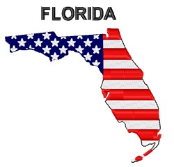 American Flag Florida Embroidery Design | EmbroideryDesigns.com