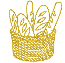 Basket Of Bread Outline Embroidery Design | EmbroideryDesigns.com