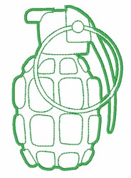 Grenade Outline Embroidery Design | EmbroideryDesigns.com
