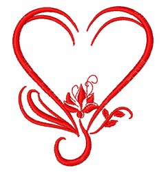 Lotus Flower & Heart Embroidery Design | EmbroideryDesigns.com