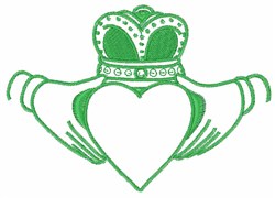Claddagh Outline Embroidery Design | EmbroideryDesigns.com