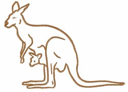 Kanga & Roo Outline Embroidery Design | EmbroideryDesigns.com