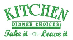 Dinner Choices Embroidery Design | EmbroideryDesigns.com