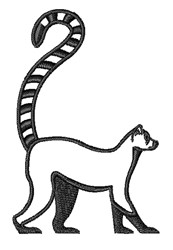 Ringtail Lemur Embroidery Design | EmbroideryDesigns.com