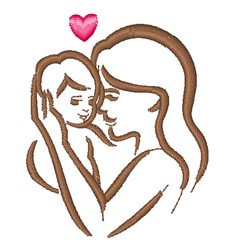 Mother & Baby Embroidery Design | EmbroideryDesigns.com