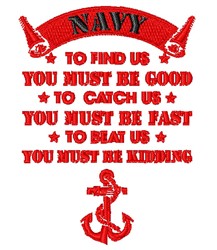 Navy Embroidery Design | EmbroideryDesigns.com