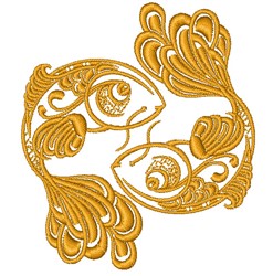 Swirly Fish Outline Embroidery Design | EmbroideryDesigns.com