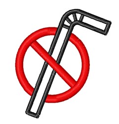 No Straws Sign Embroidery Design | EmbroideryDesigns.com