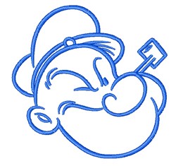 Popeye Outline Embroidery Design | EmbroideryDesigns.com