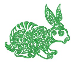Floral Rabbit Outline Embroidery Design | EmbroideryDesigns.com