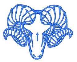 Ram Mascot Outline Embroidery Design | EmbroideryDesigns.com