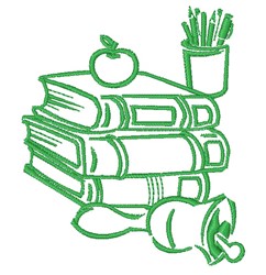 Stack Of Books Embroidery Design | EmbroideryDesigns.com