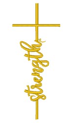 Strength Cross Embroidery Design | EmbroideryDesigns.com