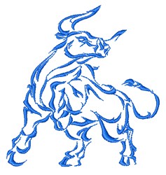 Bull Outline Embroidery Design | EmbroideryDesigns.com