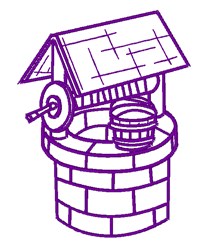 Wishing Well Outline Embroidery Design | EmbroideryDesigns.com