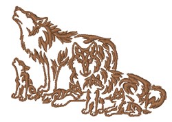 Wolf Pack Outline Embroidery Design | EmbroideryDesigns.com