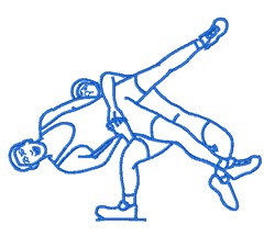 Wrestlers Outline Embroidery Design | EmbroideryDesigns.com