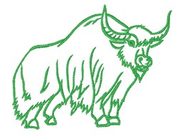 Yak Outline Embroidery Design | EmbroideryDesigns.com