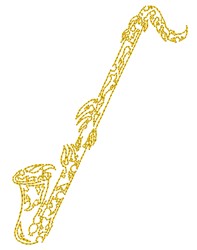 Saxophone Embroidery Design | EmbroideryDesigns.com