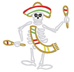 Spanish Skeleton Embroidery Design | EmbroideryDesigns.com