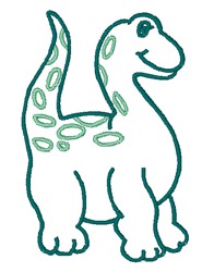 Brontosaurus Outline Embroidery Design | EmbroideryDesigns.com
