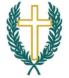 Cross & Laurel Embroidery Design | EmbroideryDesigns.com