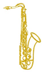 Saxophone Embroidery Design | EmbroideryDesigns.com