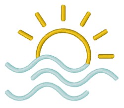 Ocean Sunrise Embroidery Design | EmbroideryDesigns.com
